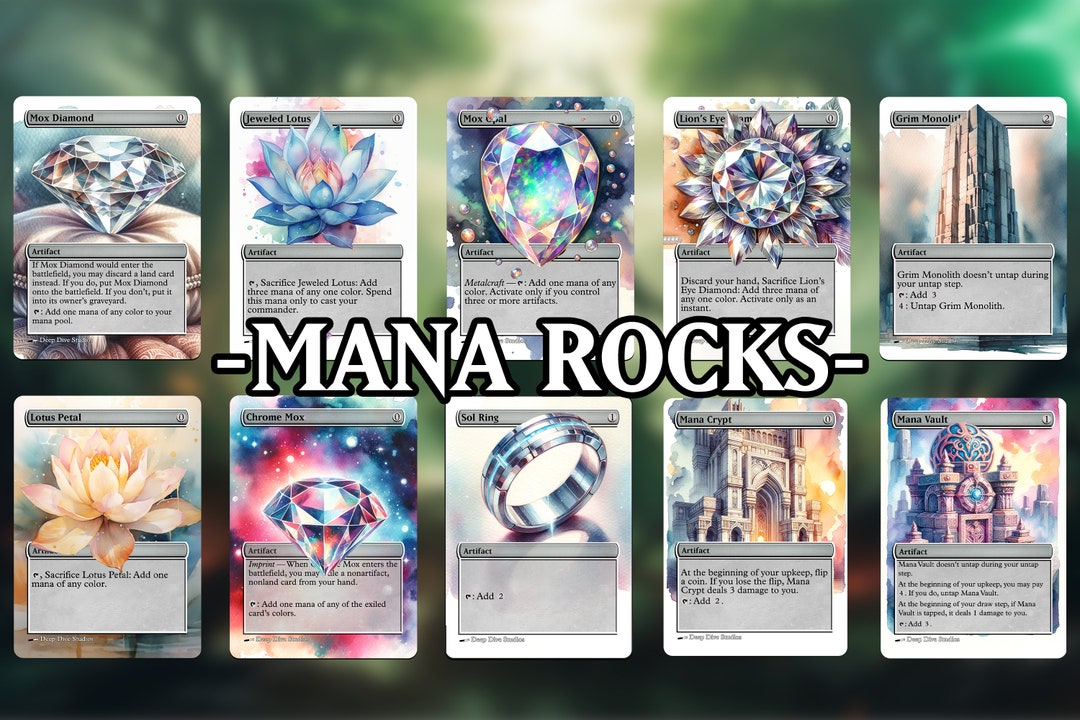 Watercolor Mana Rock Proxy Set, Artifacts for MTG Players Perfect for ...
