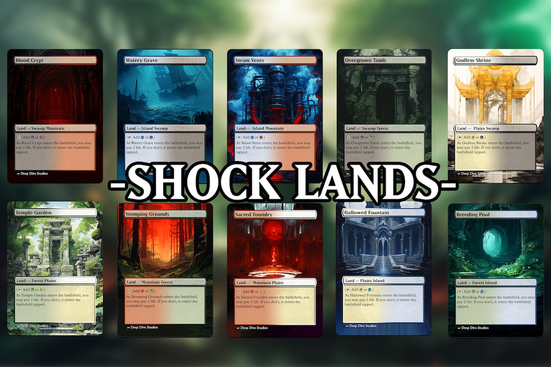 Sketch Shock Lands Set Lands for MTG Players Perfect for - Etsy