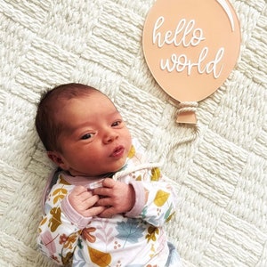 Acrylic Balloon Baby Announcement Sign, Balloon Birth Announcement ...