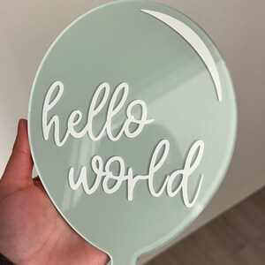 Acrylic Balloon Baby Announcement Sign, Balloon Birth Announcement ...