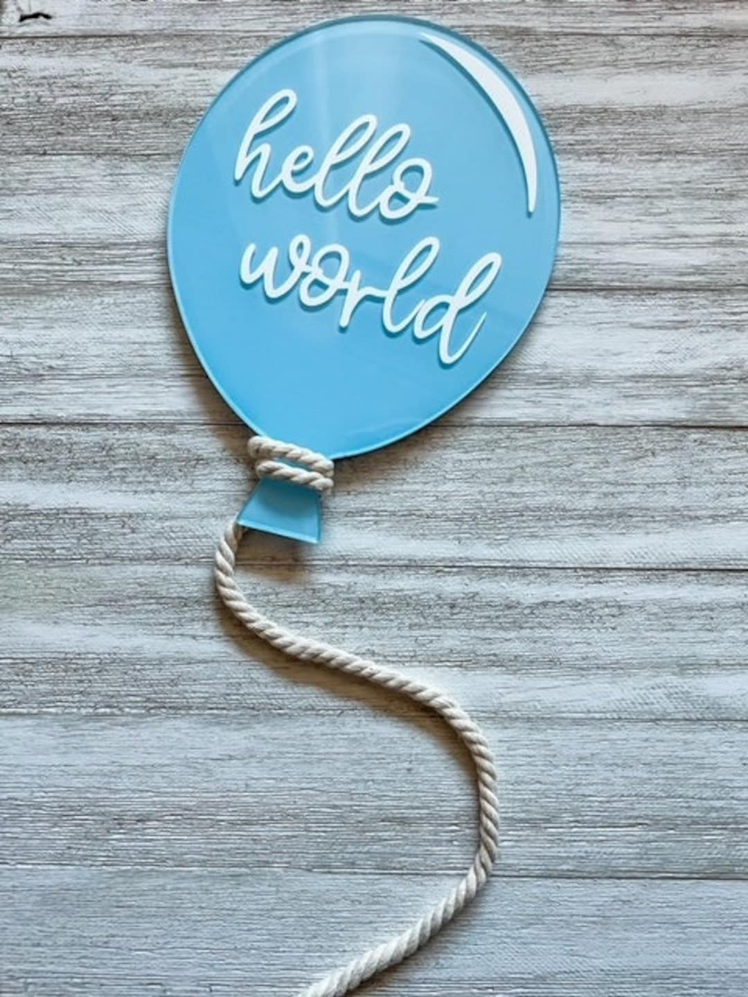 Acrylic Balloon Baby Announcement Sign, Balloon Birth Announcement ...