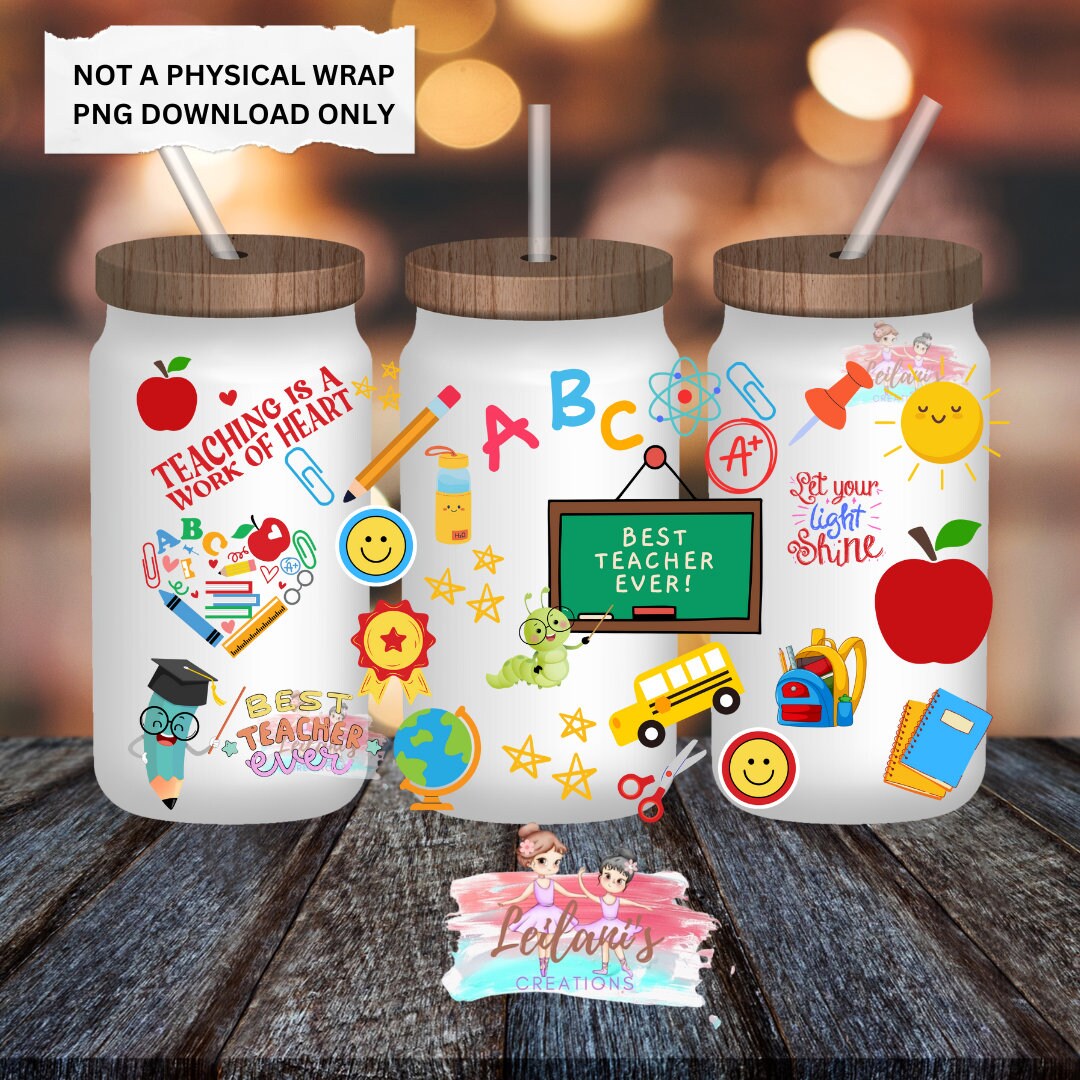 Teacher Appreciation Week Cup Wrap 16 Oz Libbey Wrap - Etsy