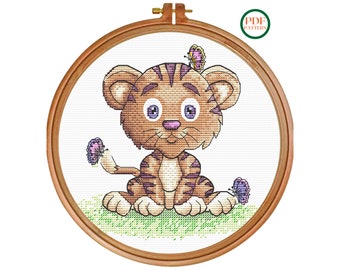Small Tiger Cross Stitch - Etsy