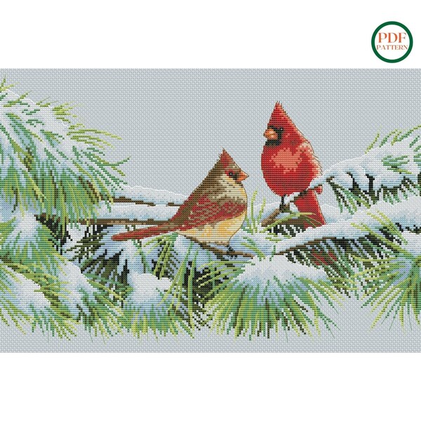 Cardinal Cross Stitch Pattern - Etsy