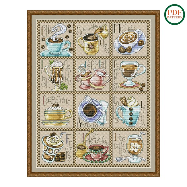 Coffee Cross Stitch - Etsy