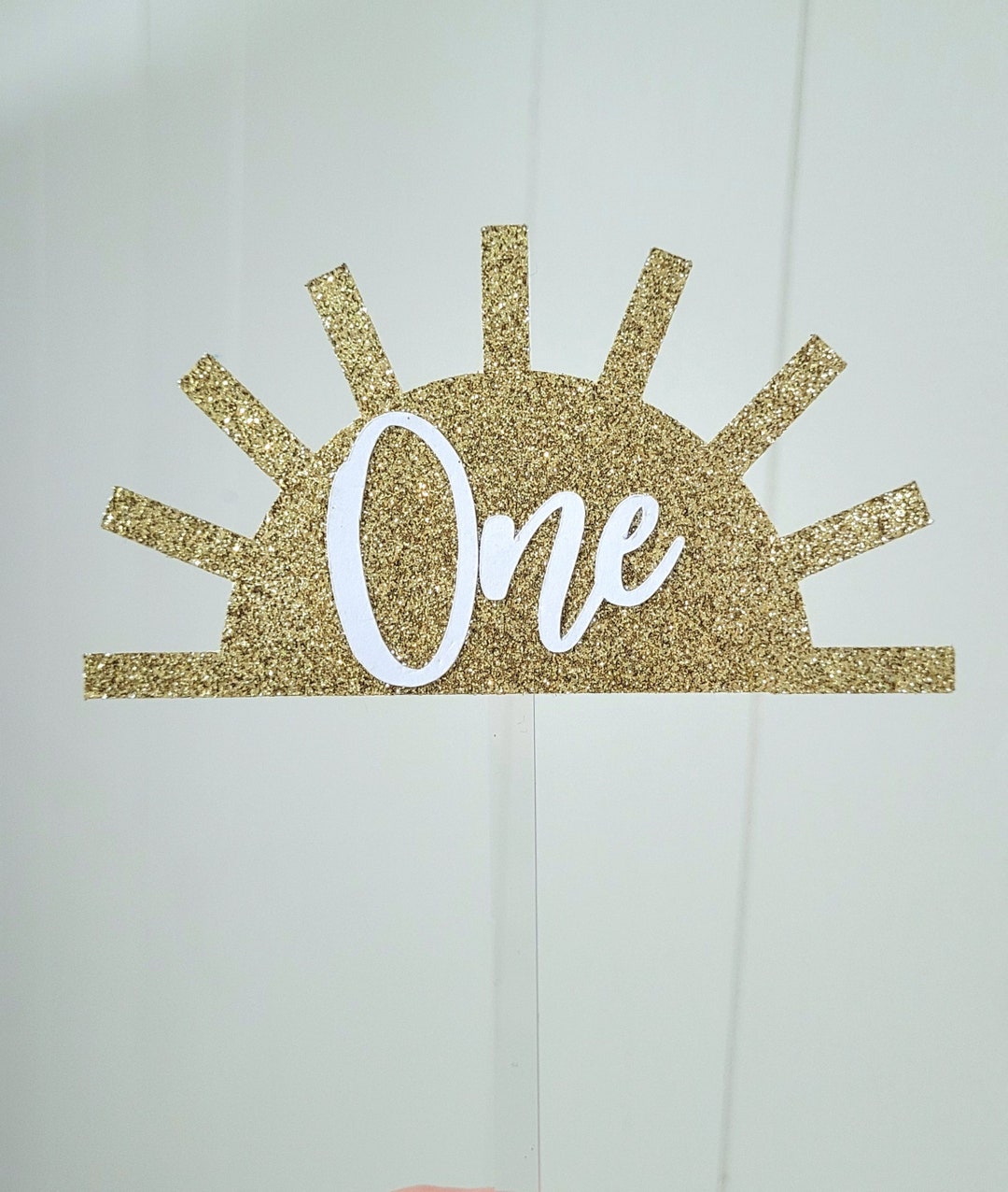 Sunshine Birthday Cake Topper Kids Birthday Gold Glitter Cardstock Sun ...