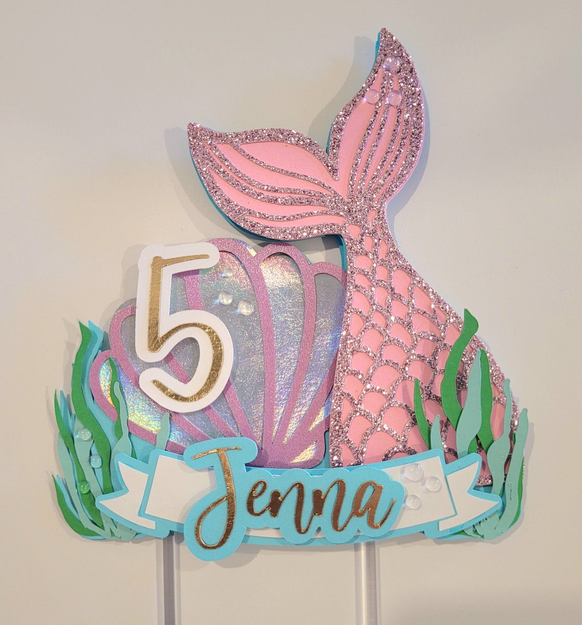 Mermaid Cake Topper Personalized Custom Birthday Decor Under the Sea ...