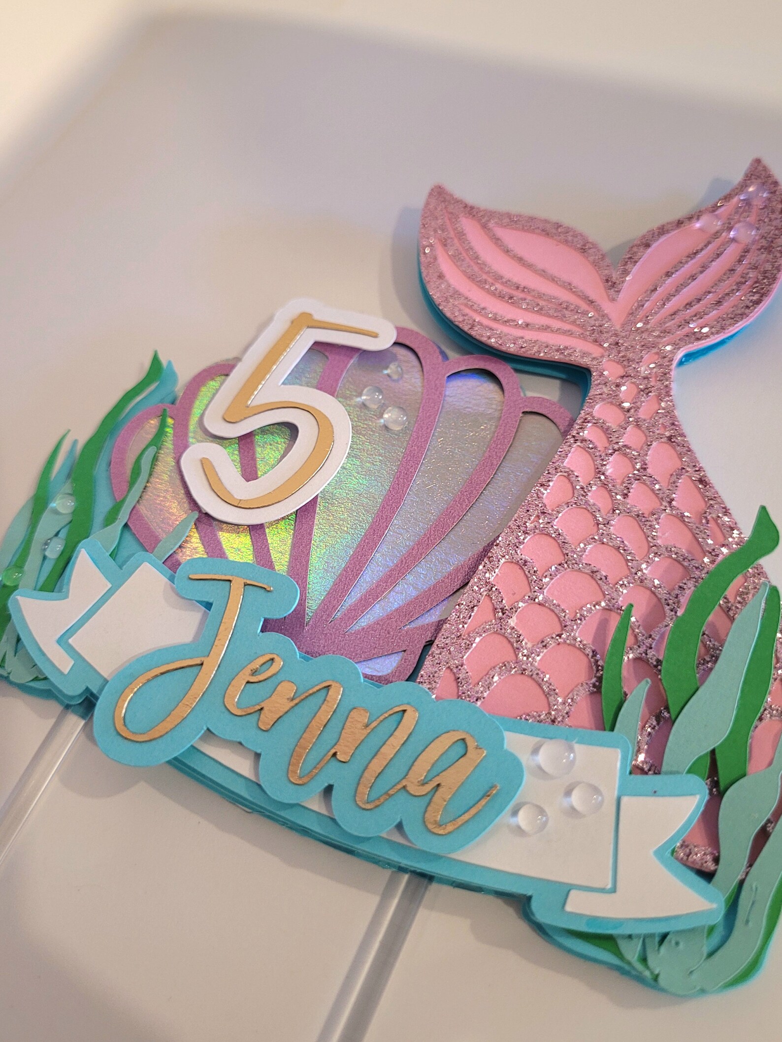 Mermaid Cake Topper Personalized Custom Birthday Decor Under the Sea ...