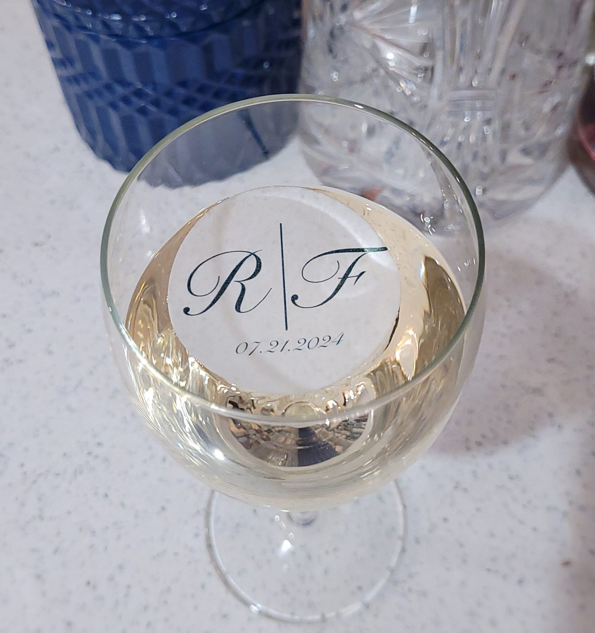 Wedding Drink Toppers Cursive Font Custom Monogram Drink Toppers ...