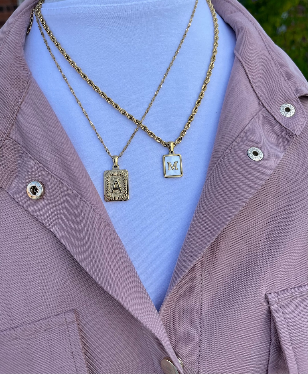 Couple Necklace Set of 2 Multi Initial Necklace Christmas Gifts for ...