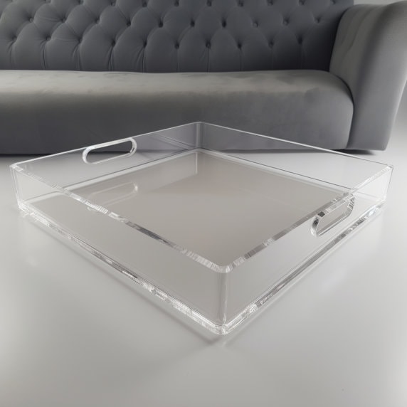 Oversized Ottoman Tray |custom Serving Tray | Large Acrylic Tray | Clear Perspex Acrylic| Modern ...