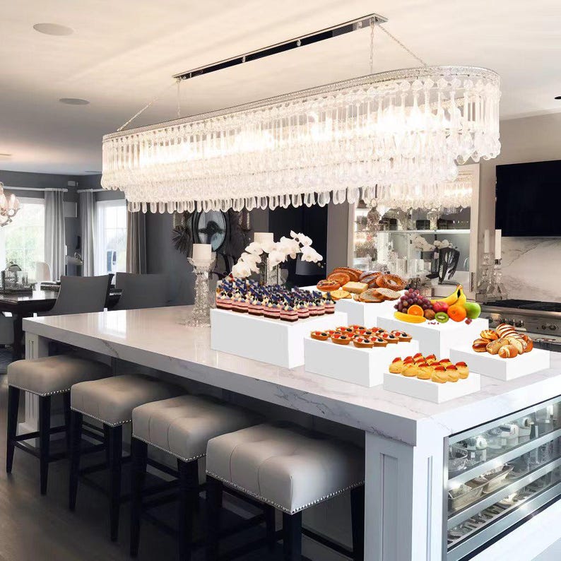 Premium Set of 6 Pcs Acrylic Food Risers for Buffet，white Riser Stand ...