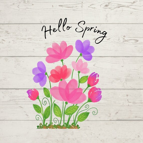 Hello Spring Svg Hello Spring PNG Welcome Spring Svg Bundle | Etsy