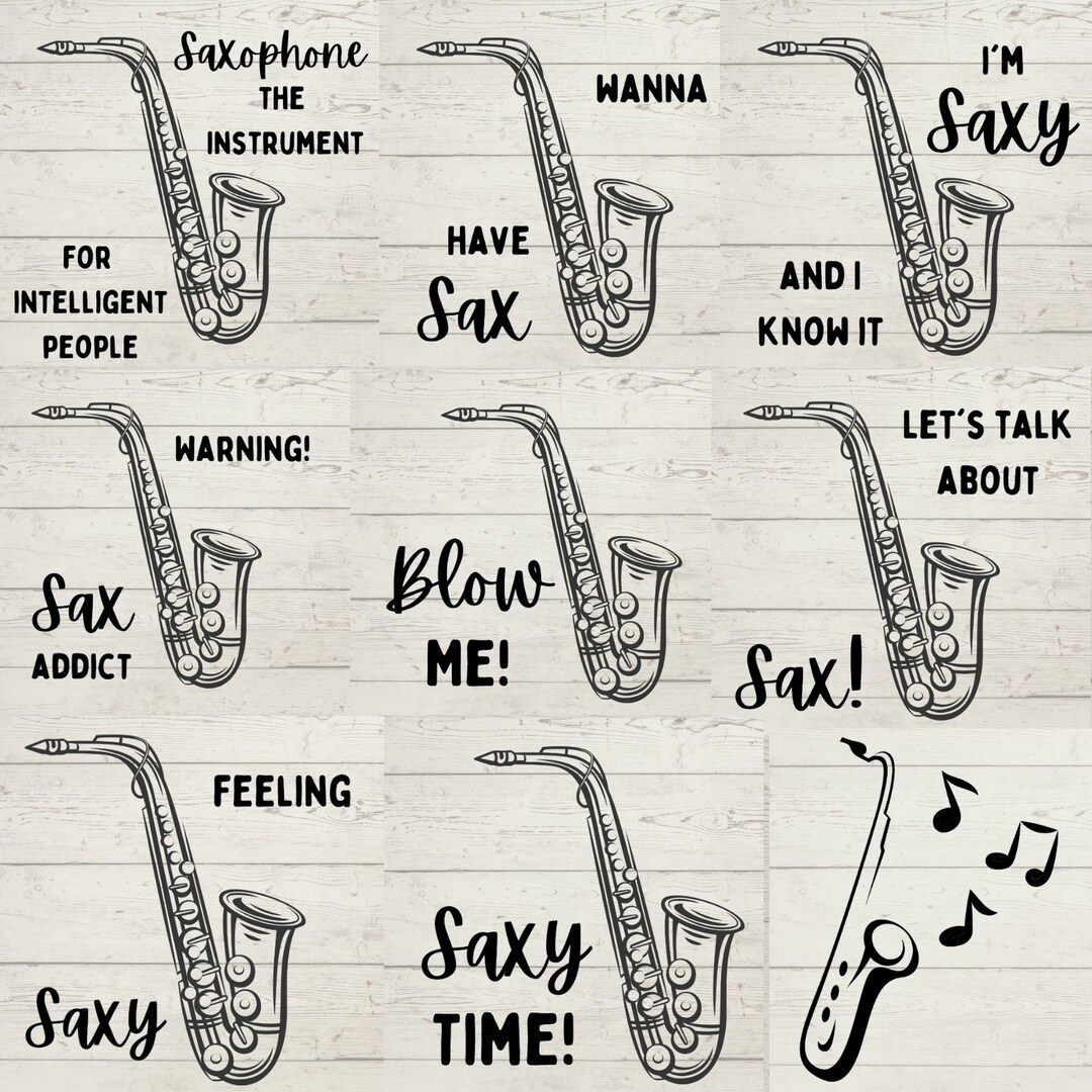 Saxophone SVG Bundle: Music Instrument PNG Files (digital Download) - Etsy