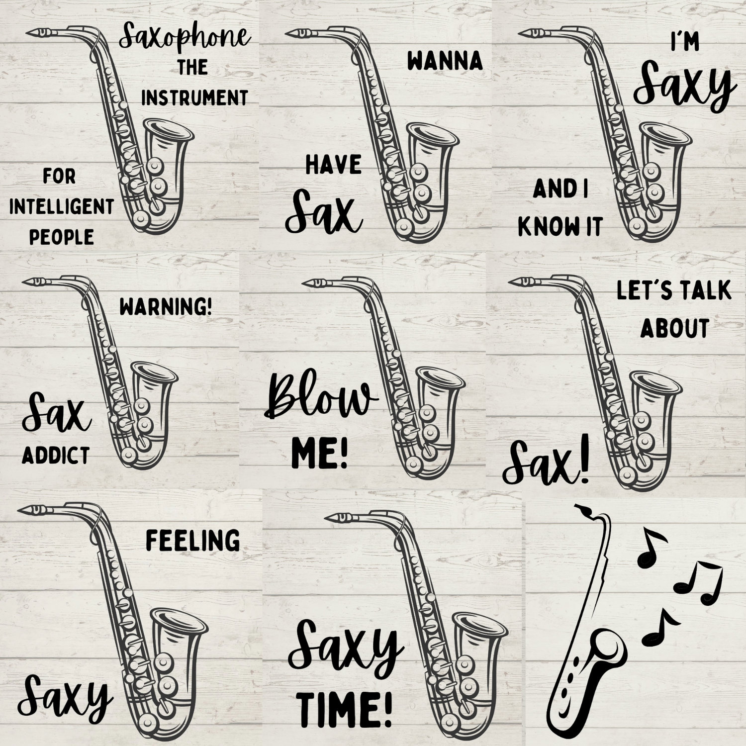 Saxophone Svg Bundle, Music Instrument Png Files, Band Bundle, Jazz ...