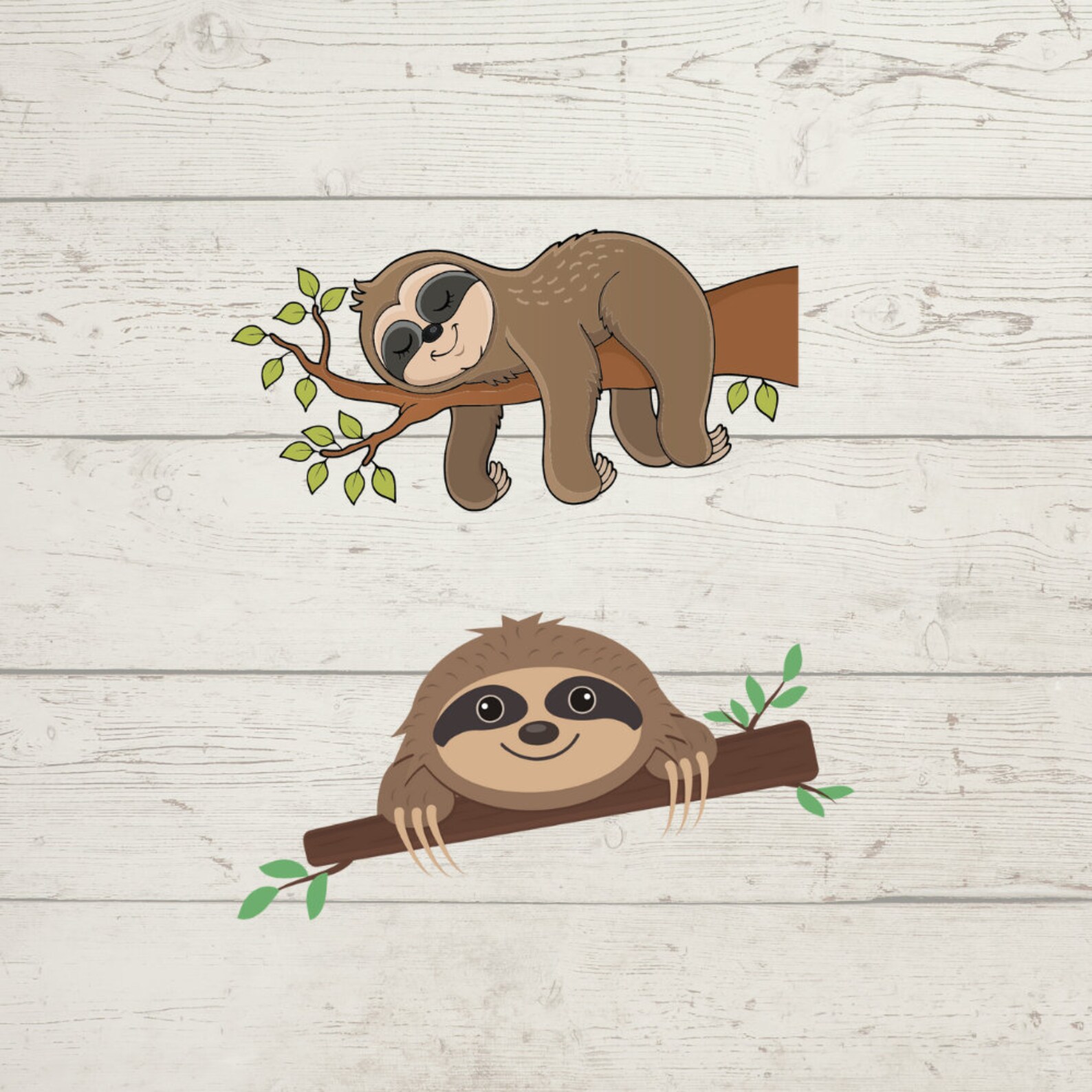 Sloth SVG Files, Sloth Clipart, Cute Sloth Birthday Cutfile, Hanging ...
