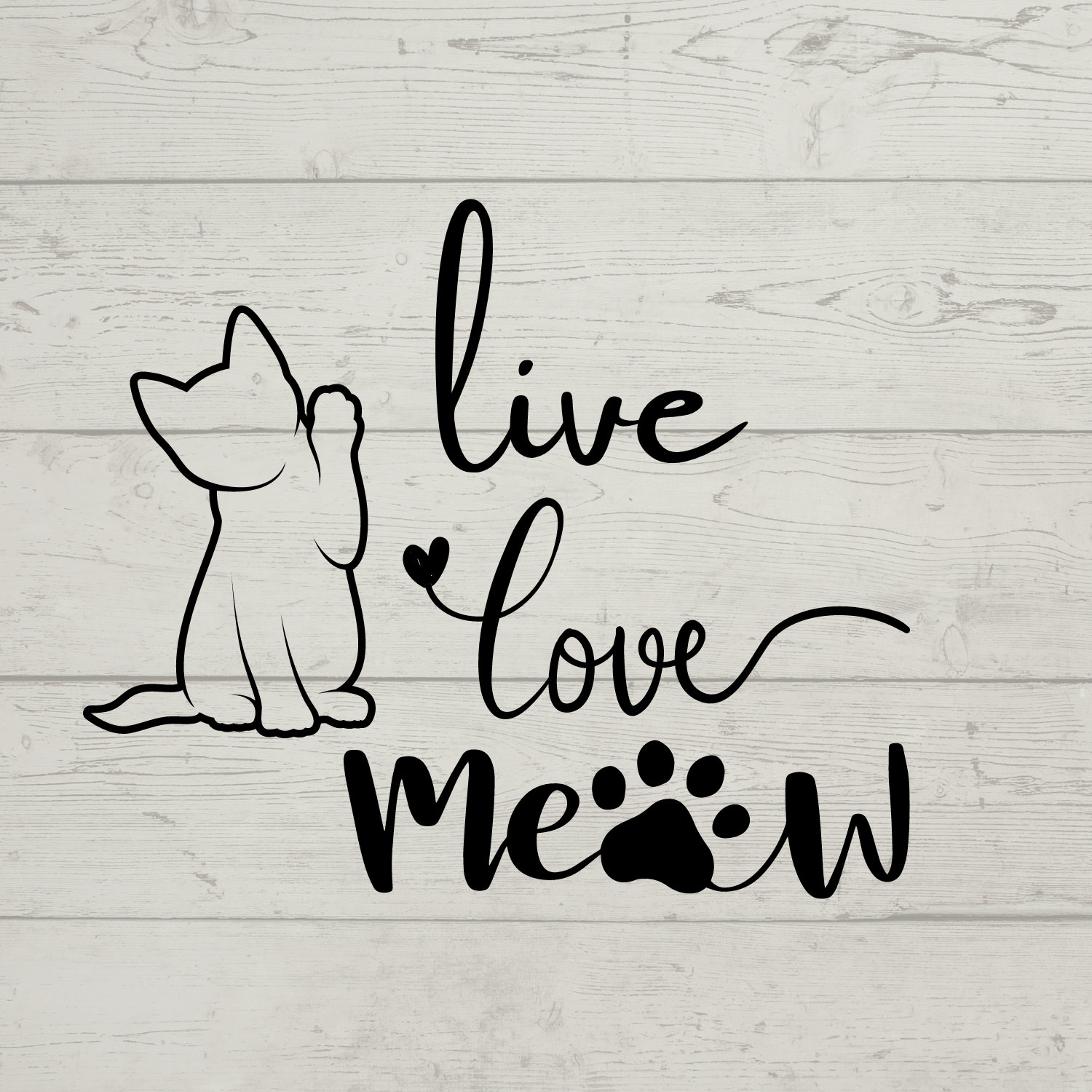 Cat Lover Svg, Meow Svg, Live Love Meow, Cat Mom Svg, Cat Quote Svg ...