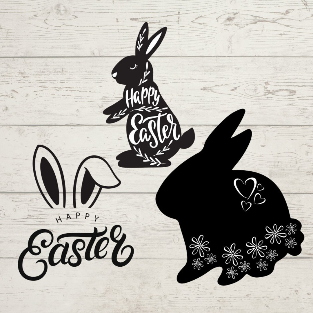 Floral Easter Bunny SVG Bundle: Spring Clipart (digital Download) - Etsy