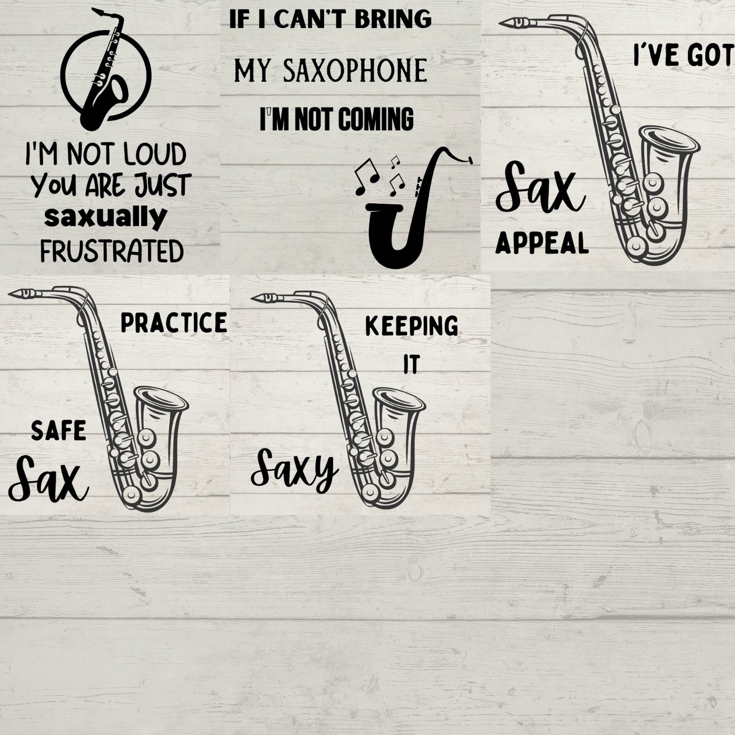Saxophone SVG Bundle: Music Instrument PNG Files (digital Download) - Etsy