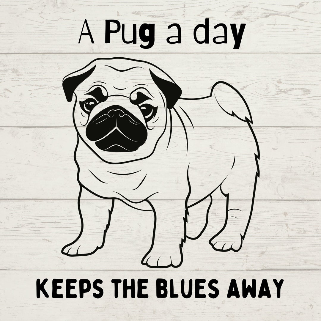 Pug Svg, Pug Dog Breed Svg, Cute Pug Design, Pet Animal Pug Lover Gift ...