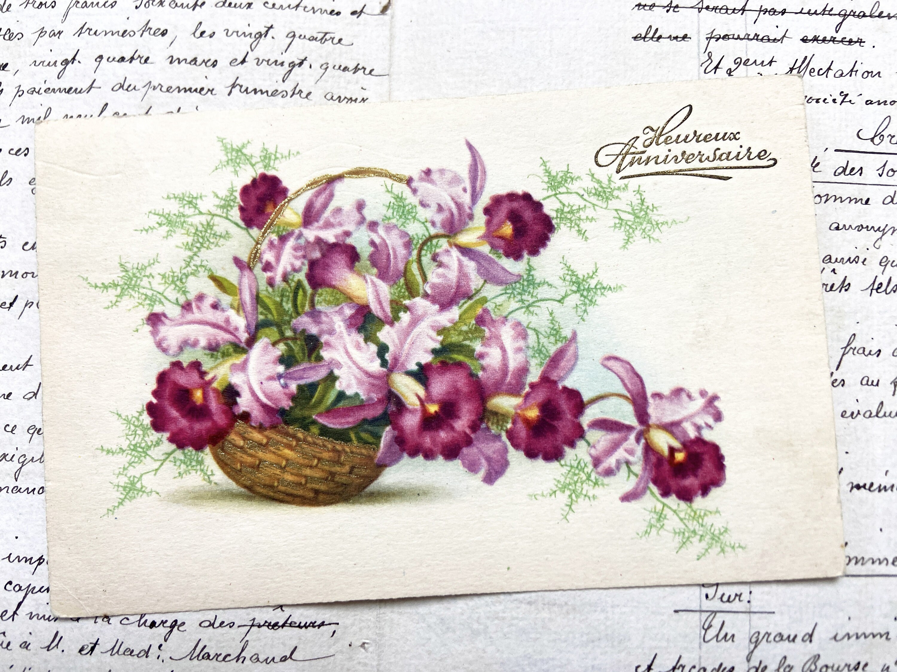 1940s Postcard With a Bouquet of Flowers and the Words - Etsy