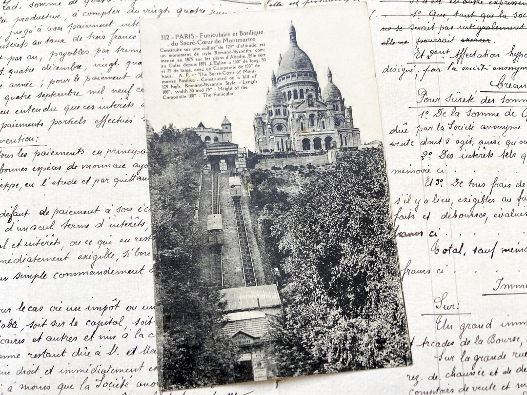 1910s Postcard of Paris and the Funicular and Basilica of - Etsy