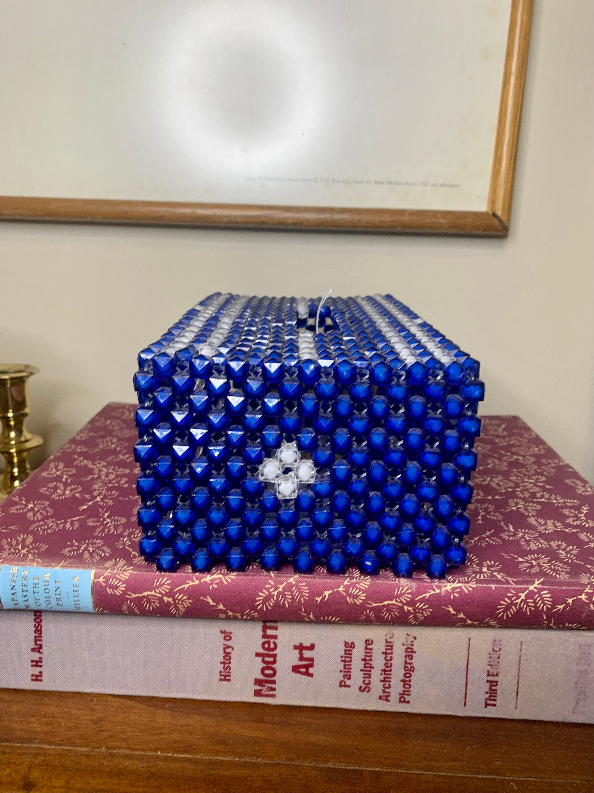 Vintage Beaded Tissue Box Cover Handmade - Etsy