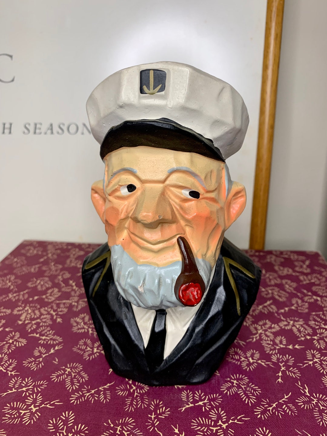 Vintage Sea Captain Sailor Ceramic Hollow Head Figure 6.5 Tall - Etsy