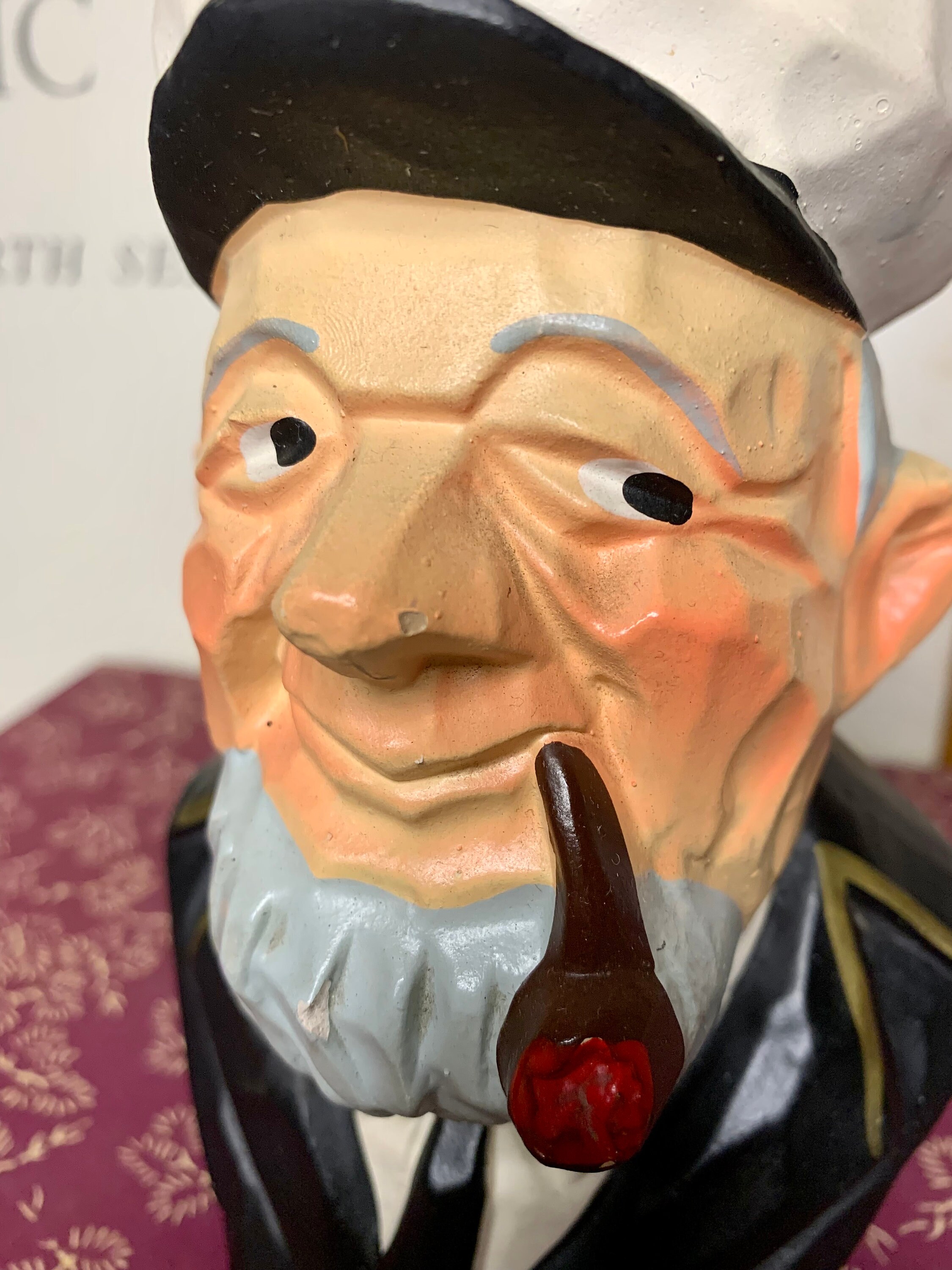 Vintage Sea Captain Sailor Ceramic Hollow Head Figure 6.5 Tall - Etsy