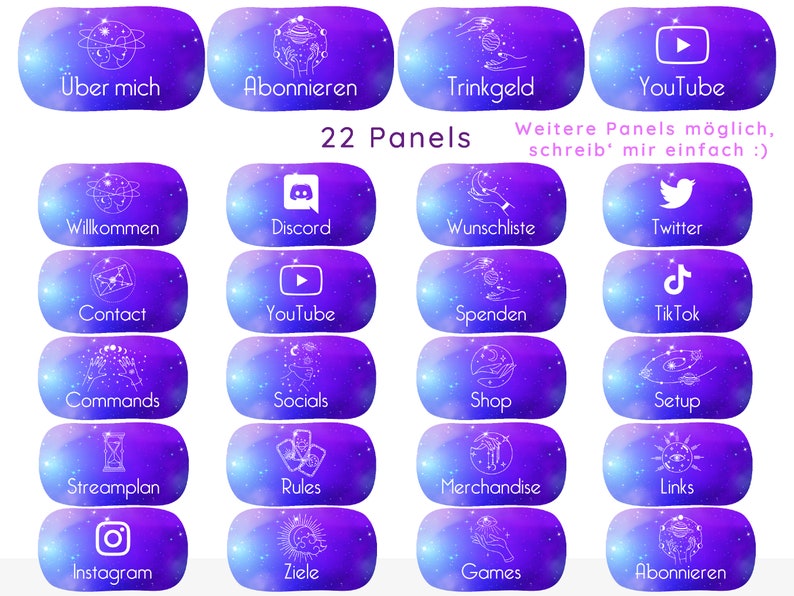 Twitch Overlay Package | German | GALAXY - Etsy