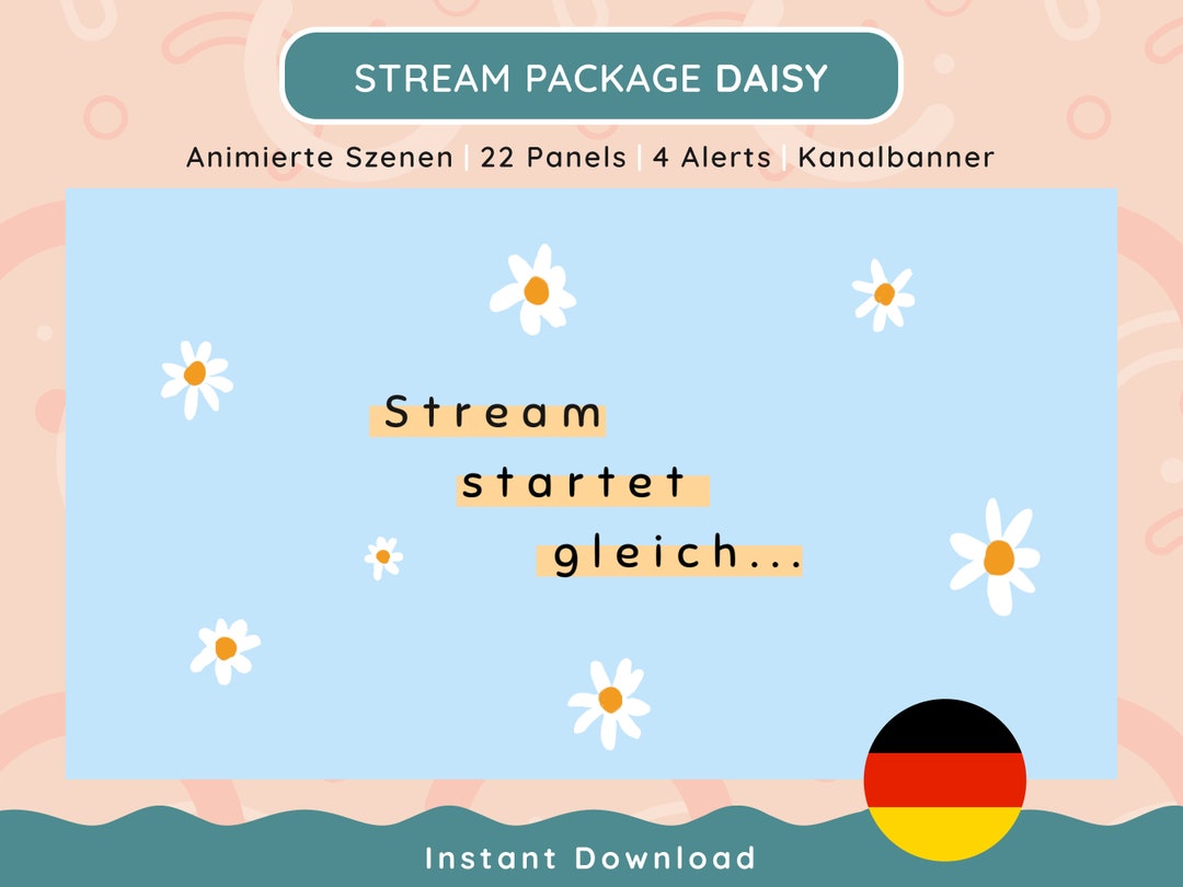 Twitch Overlay Package German DAISY Animated Scenes - Etsy