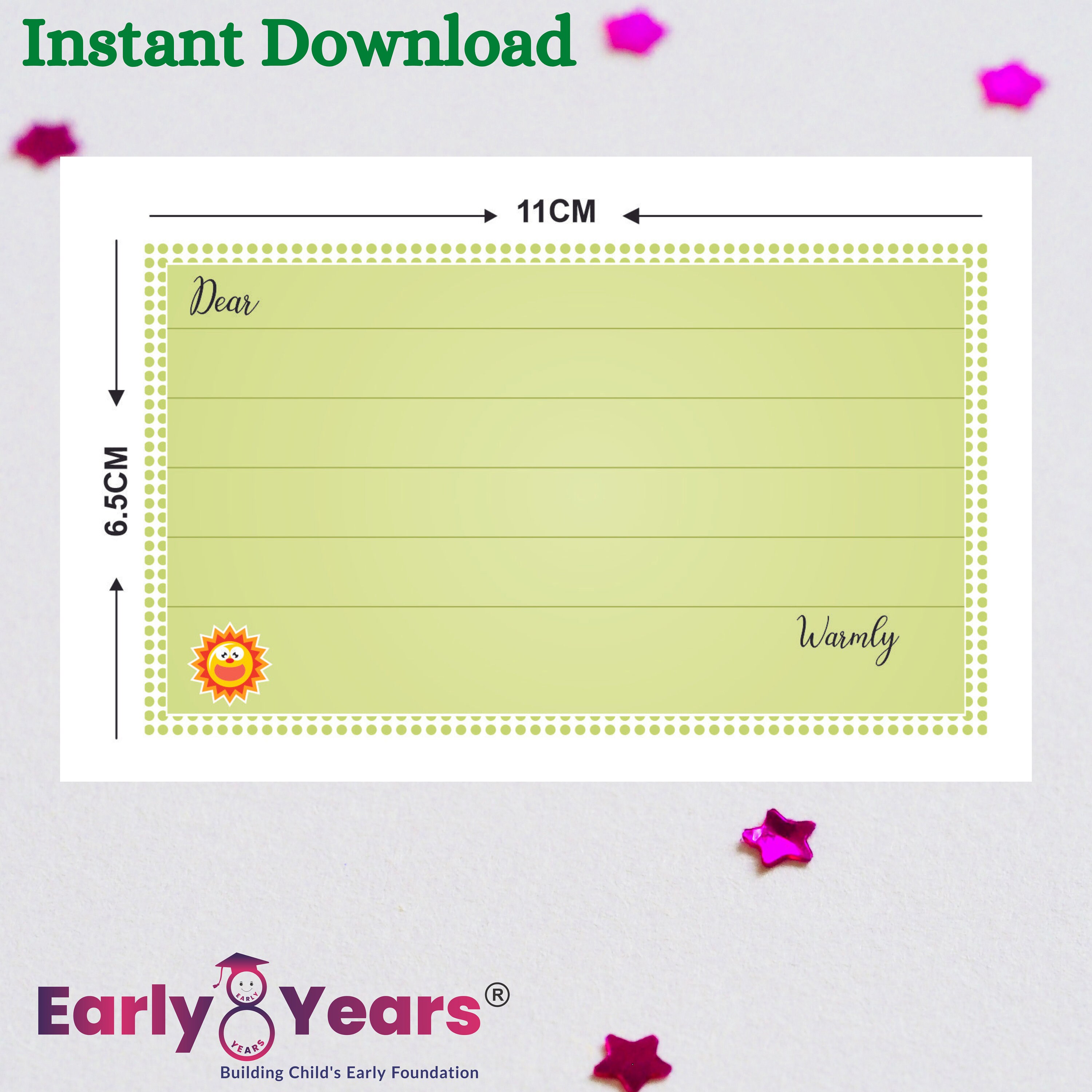 Printable Thank You Note, Printable Stationery, Lined Children Kids ...