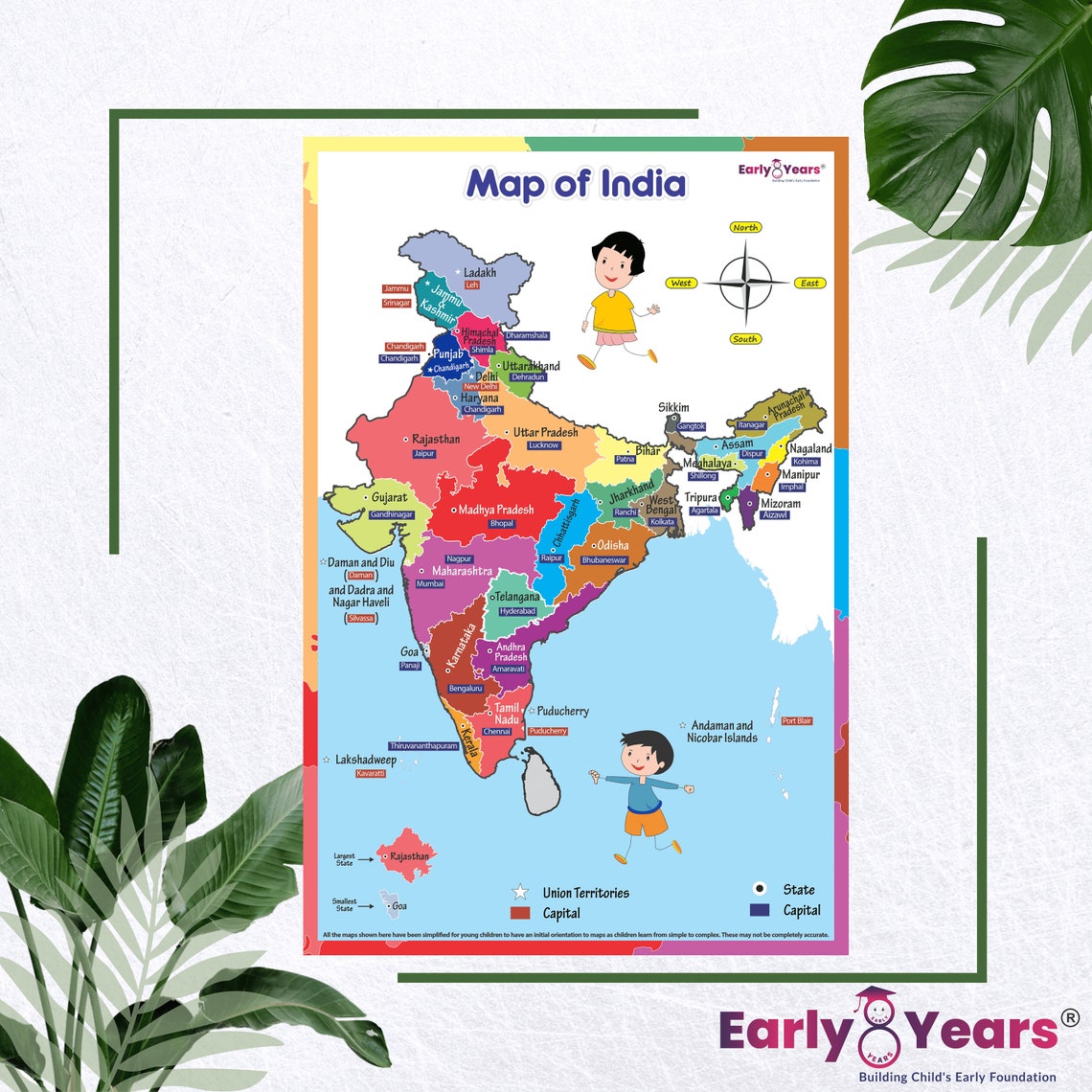 Map of India | Digital Download India Map | Printable Map of India ...