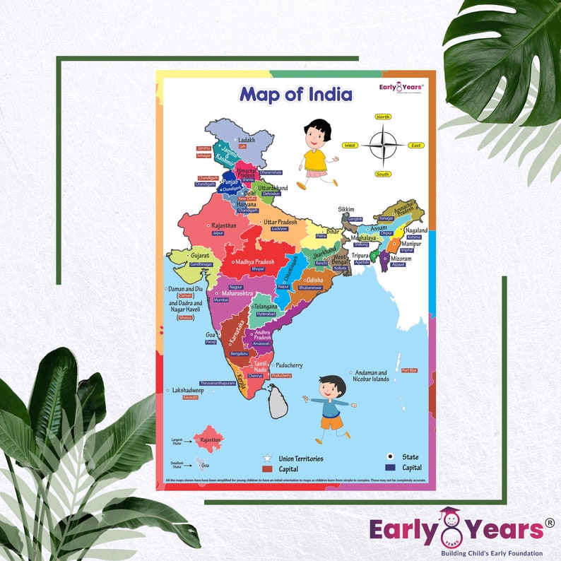 Map of India | Digital Download India Map | Printable Map of India ...