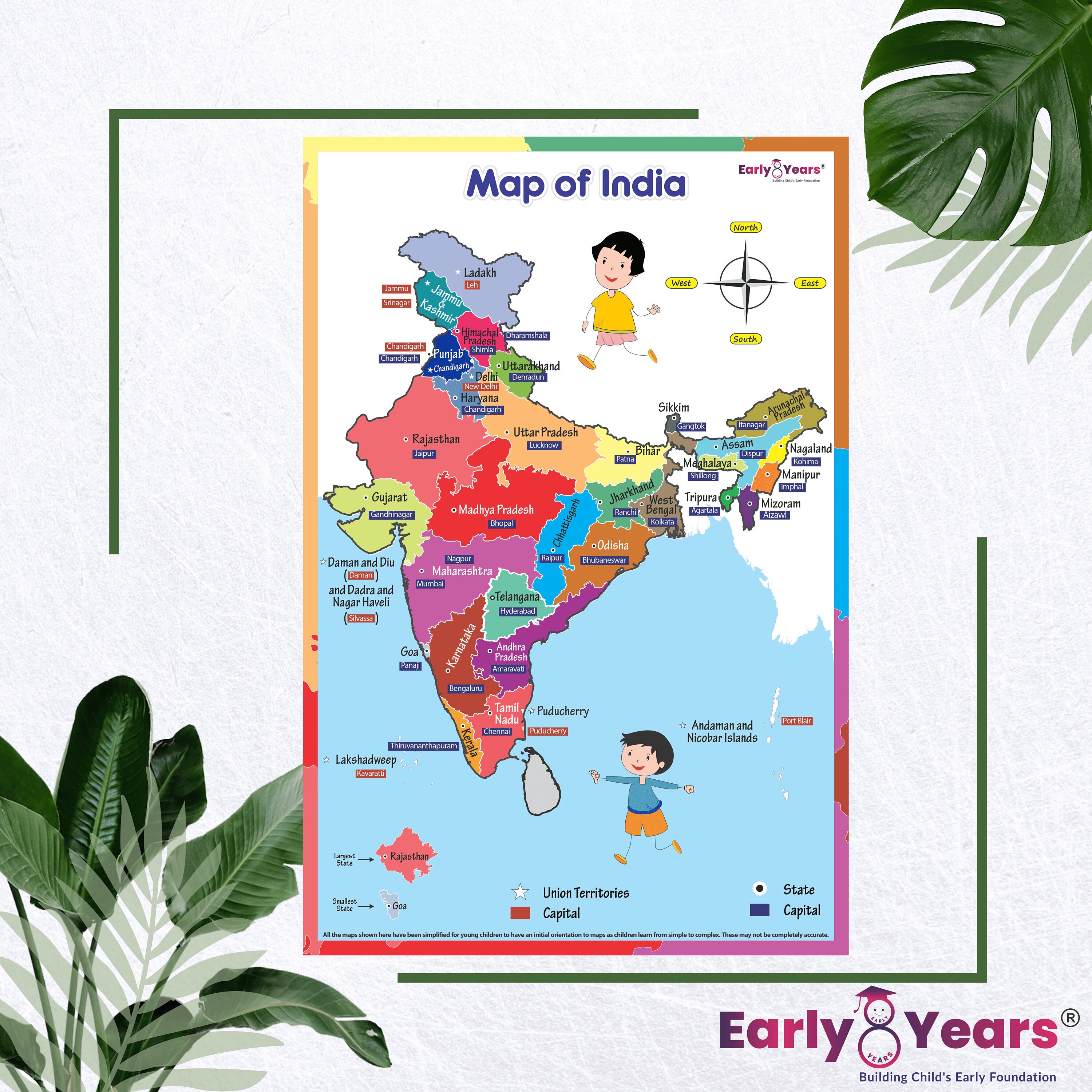 Map of India | Digital Download India Map | Printable Map of India ...