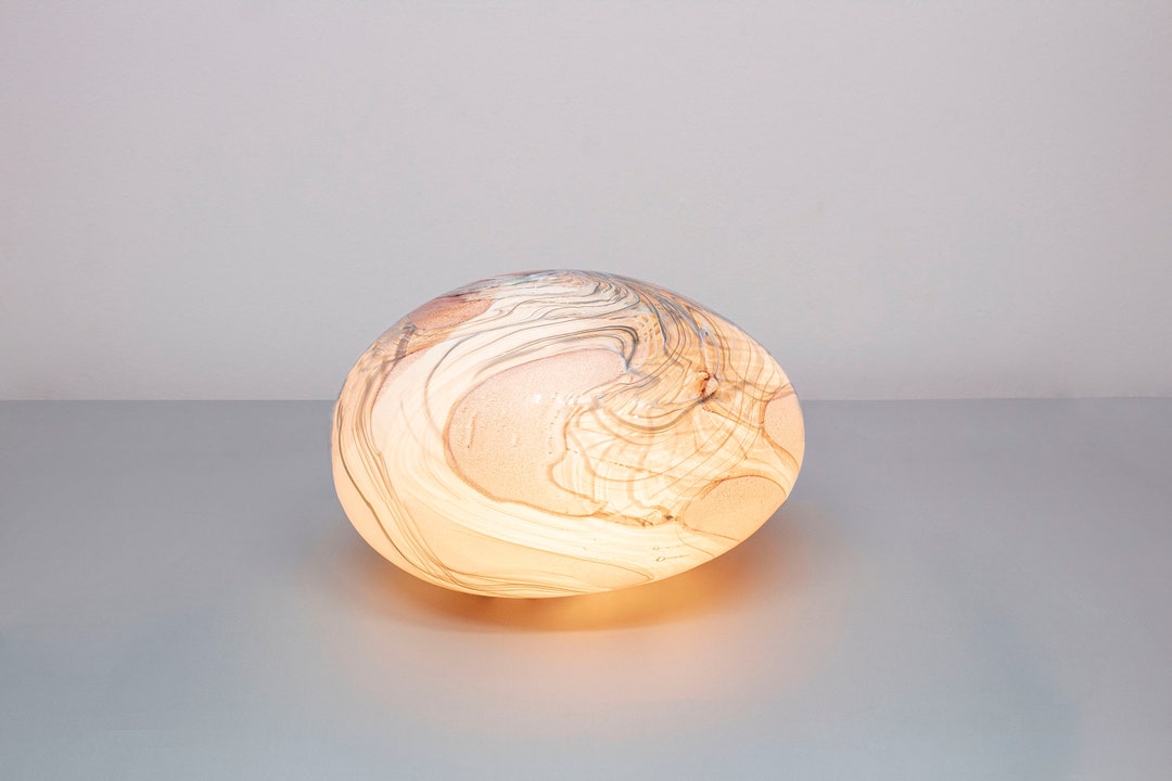 Glass Table Lamp Pebble 20cm - Etsy