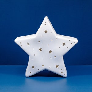 Porcelain Table Lamp in a Star Design Kid's Night - Etsy
