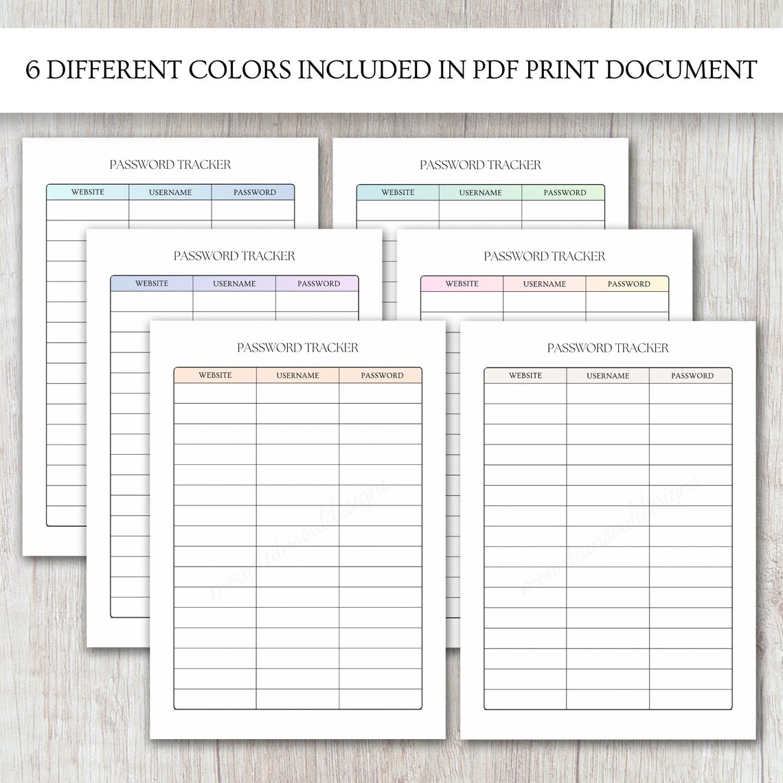 Digital Password Tracker for Digital Password Keeper for Password Log ...