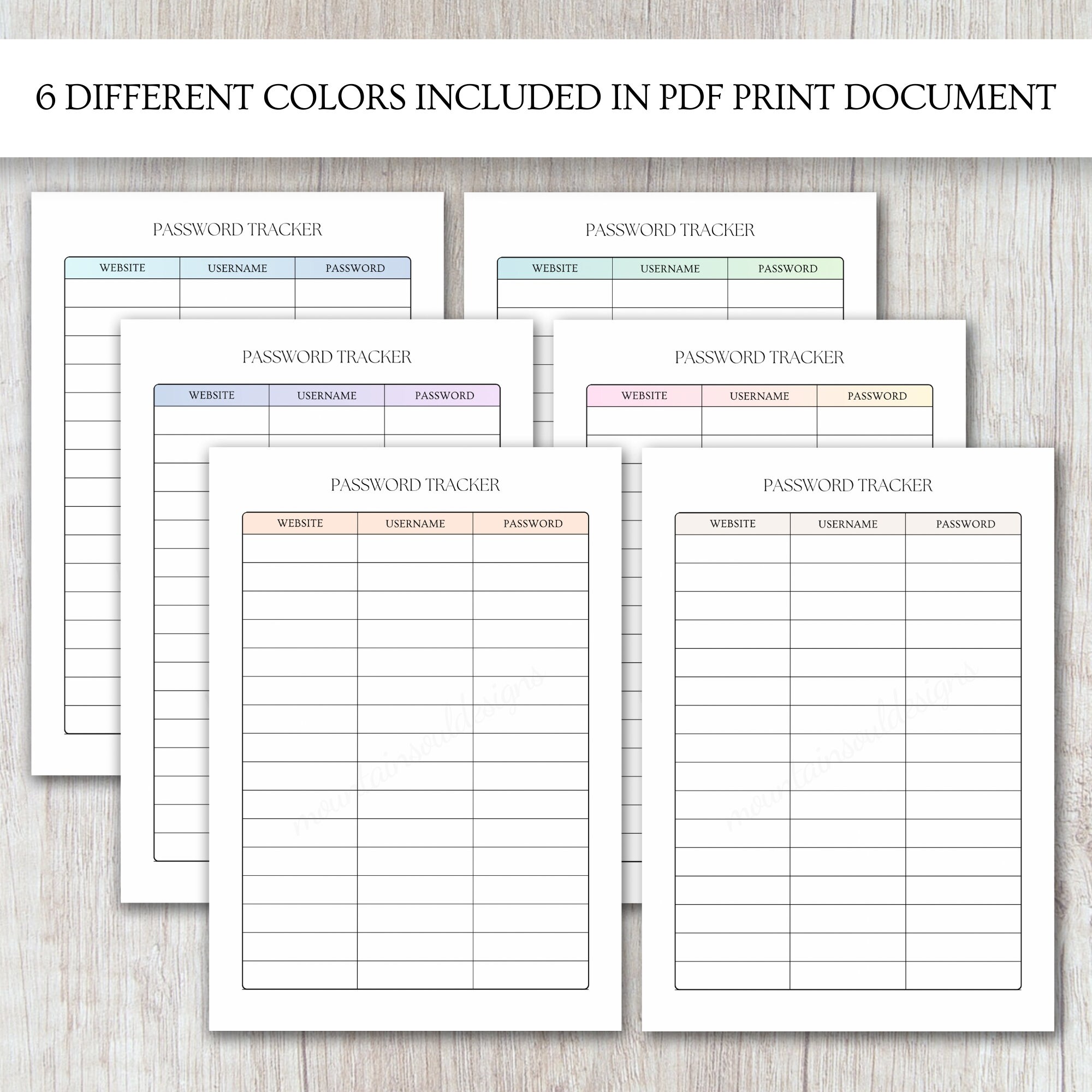Digital Password Tracker for Digital Password Keeper for Password Log ...