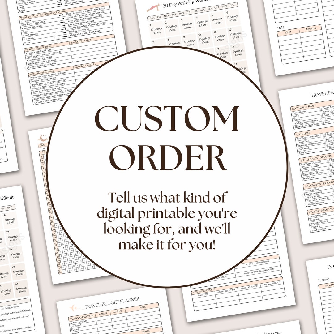 Custom Printable Personalized Digital Journal Custom Order Personalized ...