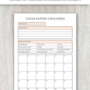 Clean Eating 30 Day Challenge for 30 Day No Junk Food Challenge for 30 ...