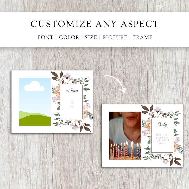 Custom Birthday Card Canva Template for Birthday Card Template Online ...