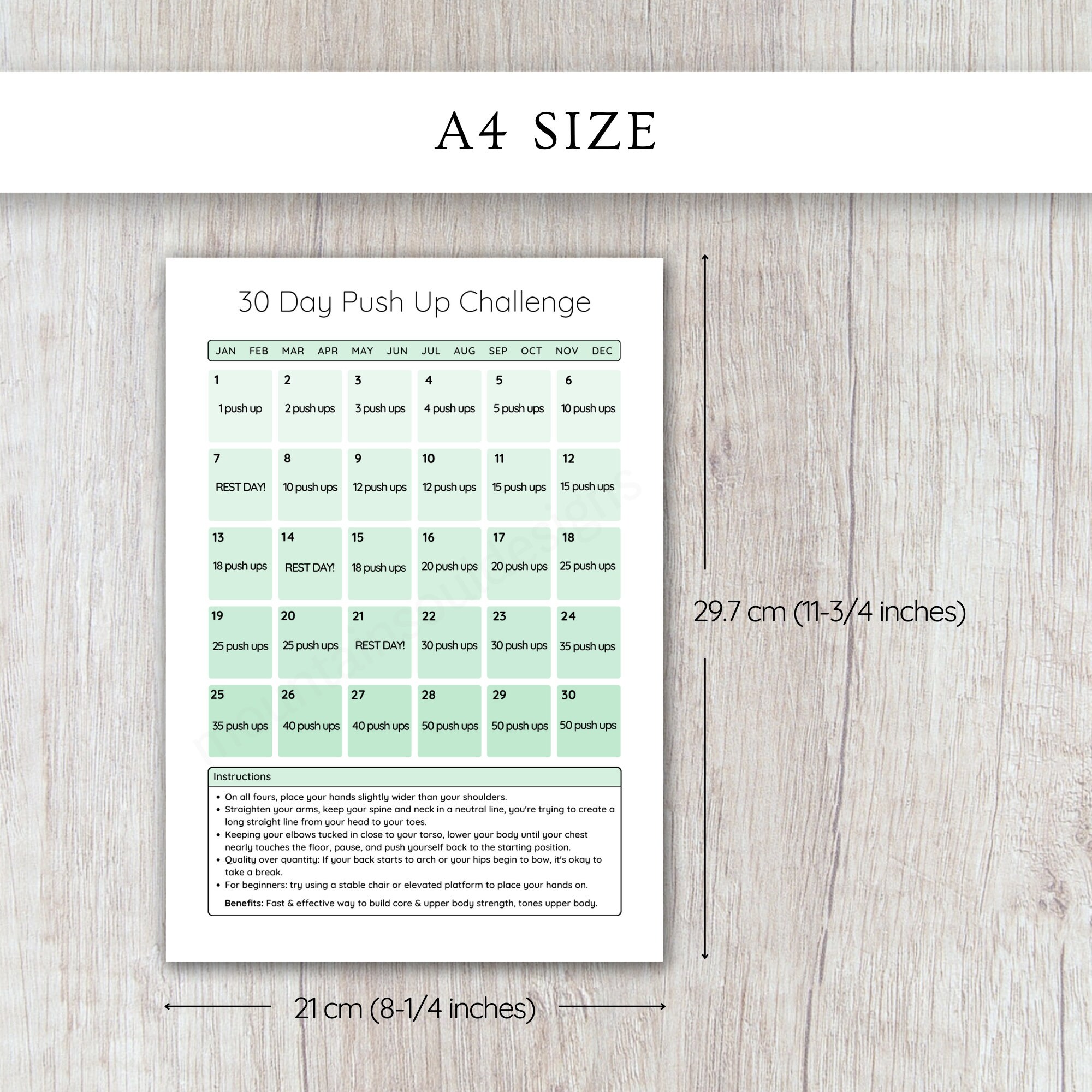 30 Day Fitness Challenge Tracker: Wellness Planner (digital Download ...