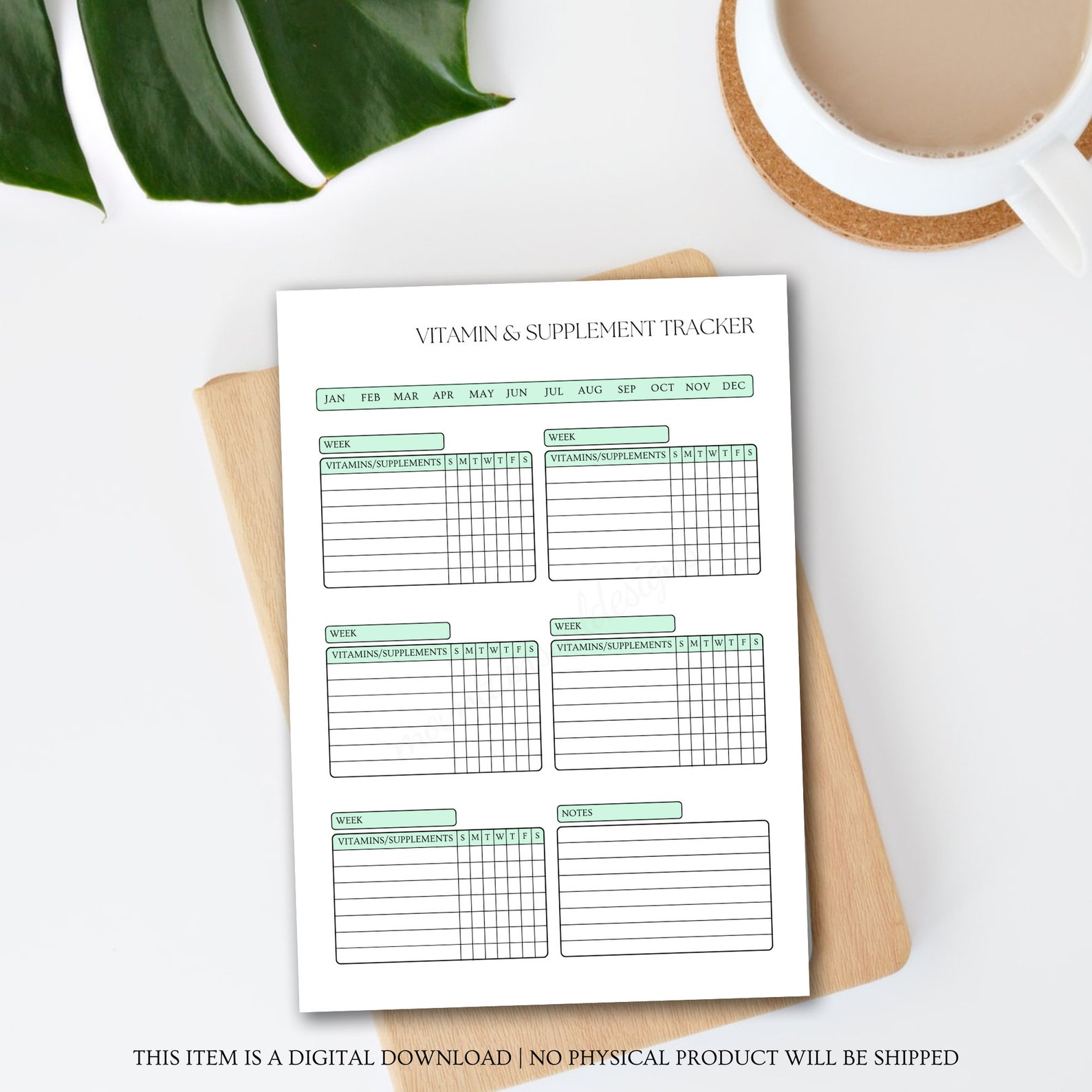 Vitamin Tracker Digital Supplement Tracker for Vitamin and Supplement ...