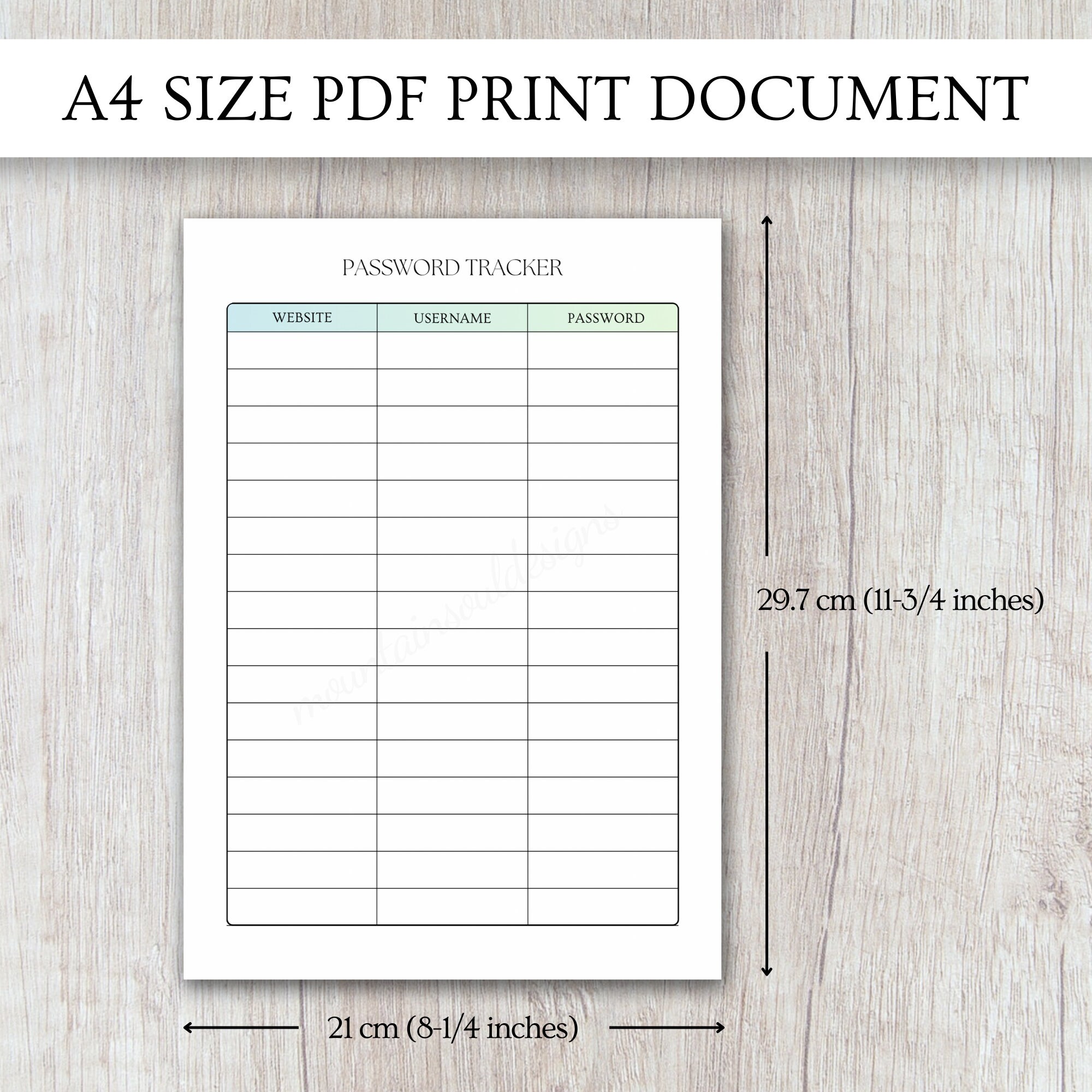 Digital Password Tracker for Digital Password Keeper for Password Log ...