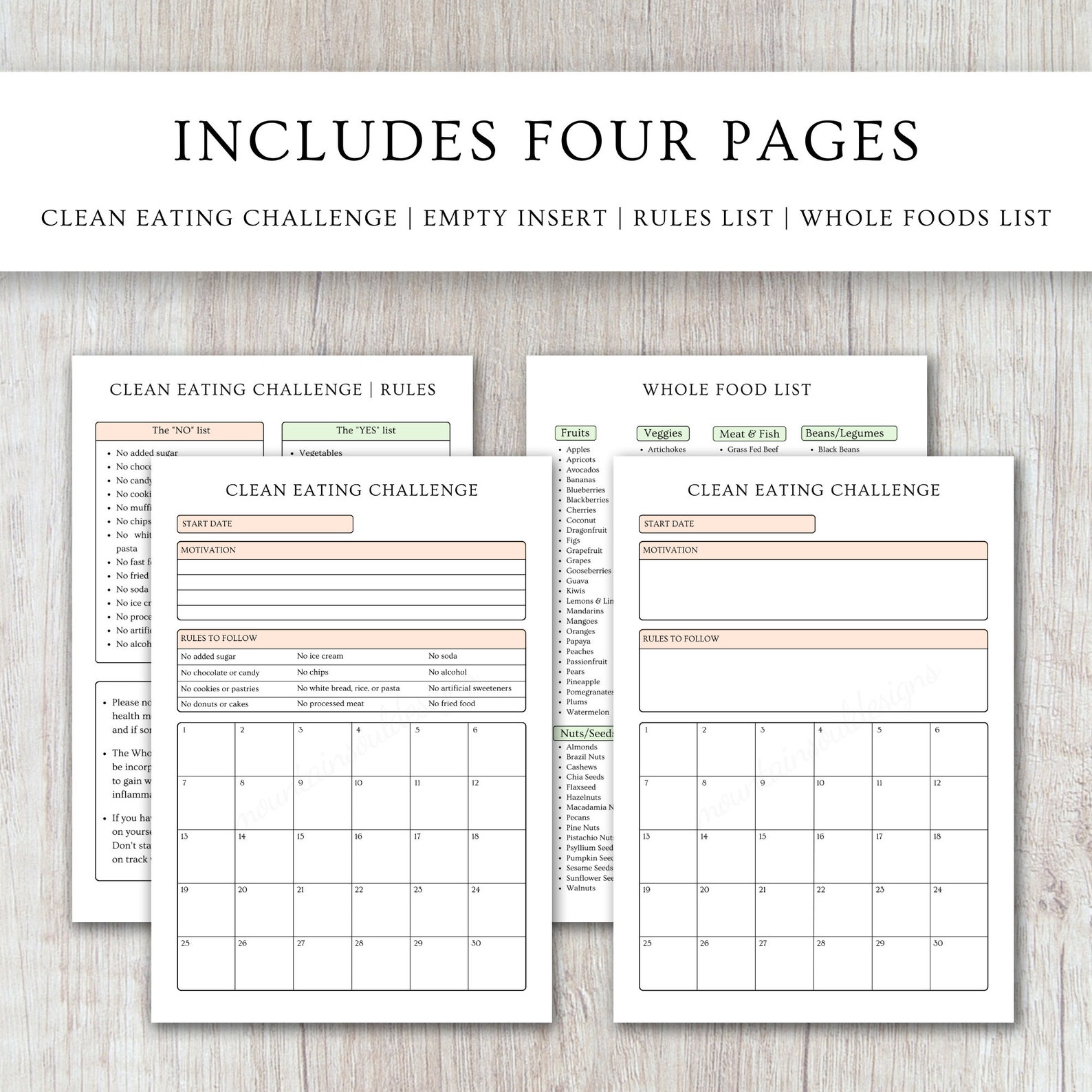 Clean Eating 30 Day Challenge for 30 Day No Junk Food Challenge for 30 ...