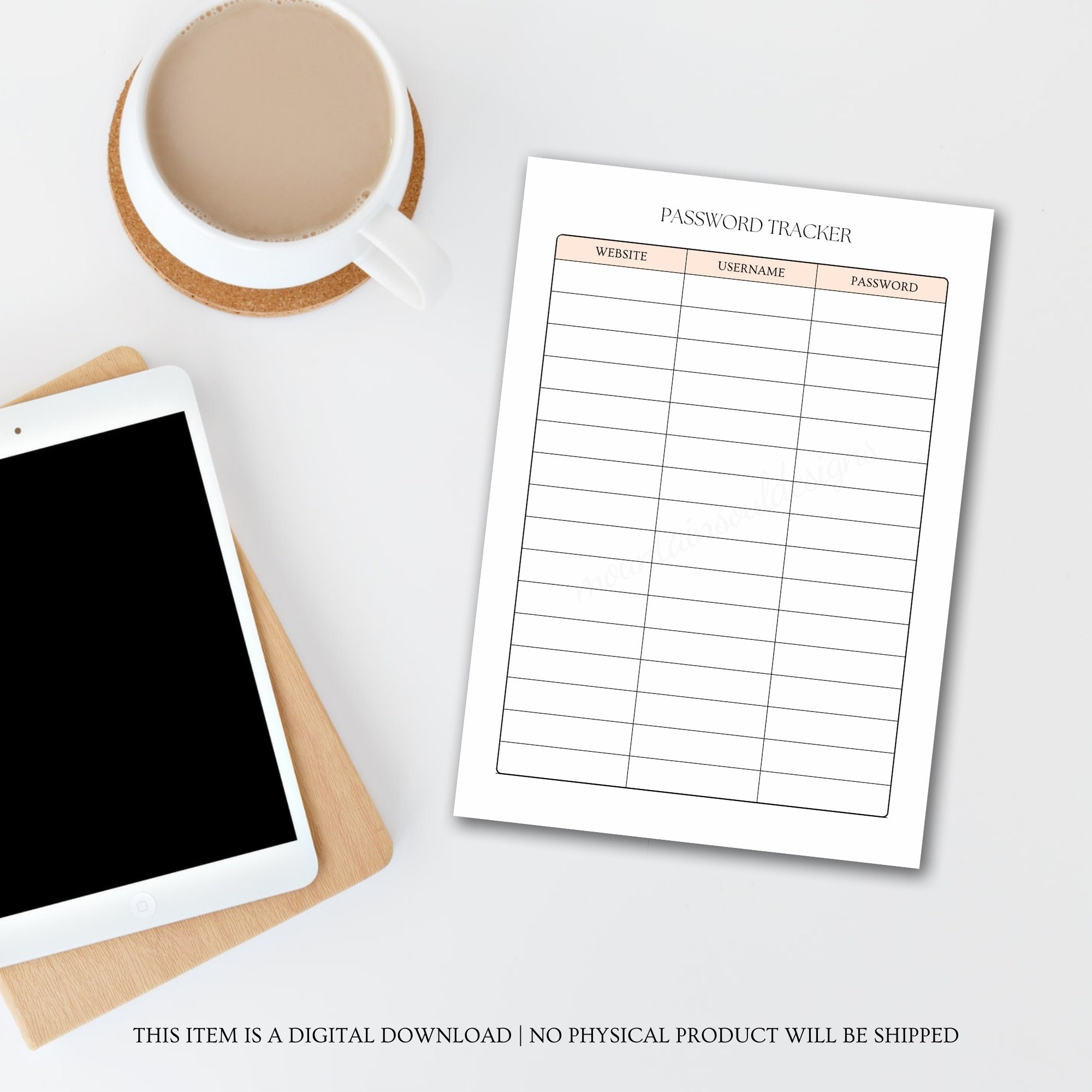Digital Password Tracker for Digital Password Keeper for Password Log ...