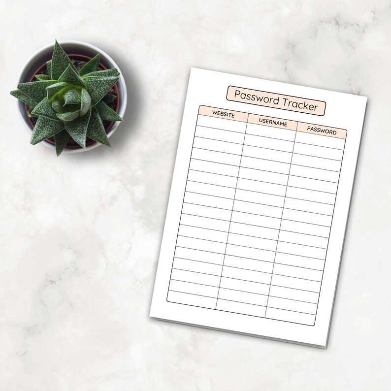 Digital Password Tracker for Digital Password Keeper for - Etsy