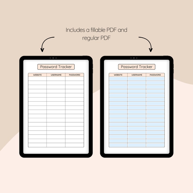 Digital Password Tracker for Digital Password Keeper for - Etsy