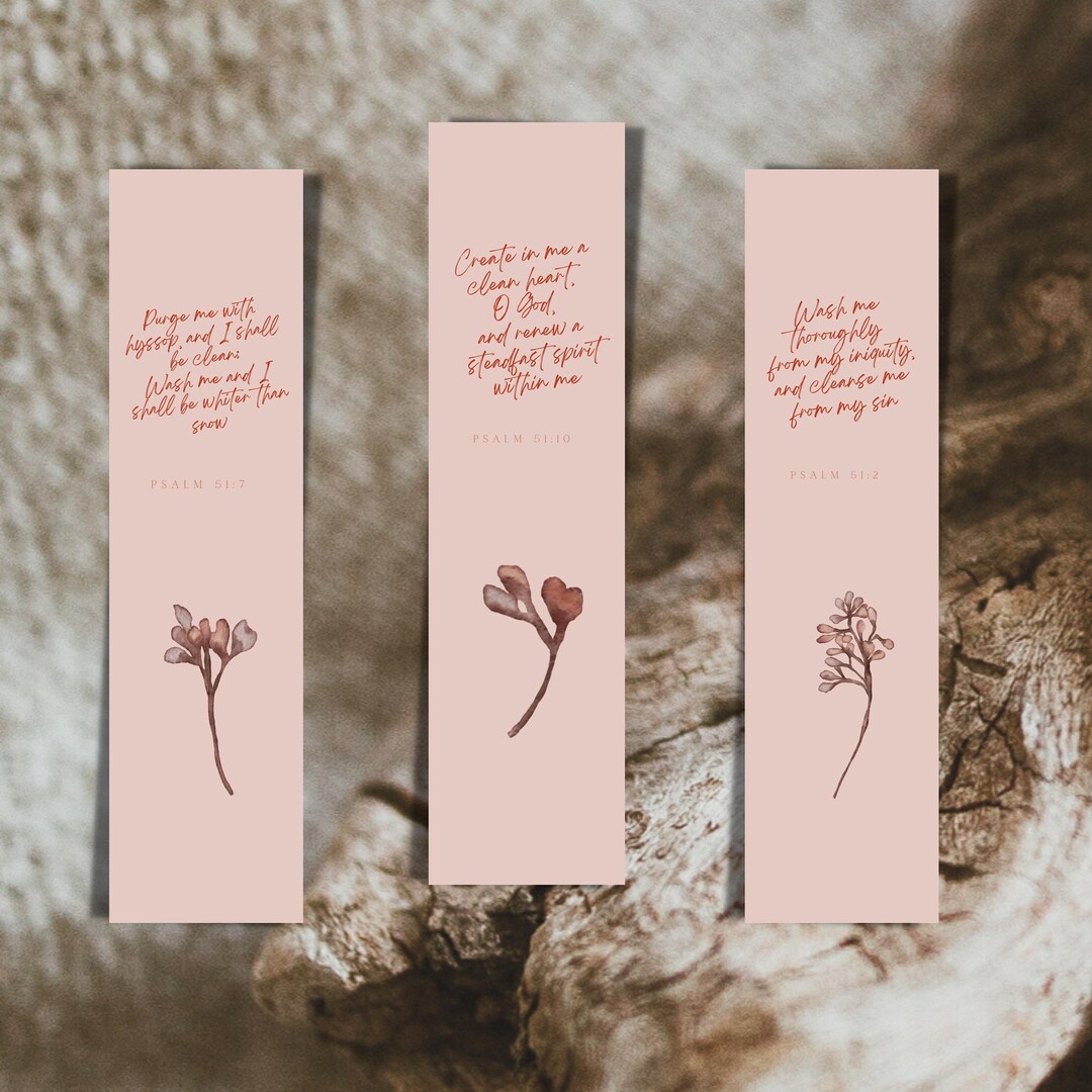Bible Printable Bookmark Set Template Instant Digital Download for ...